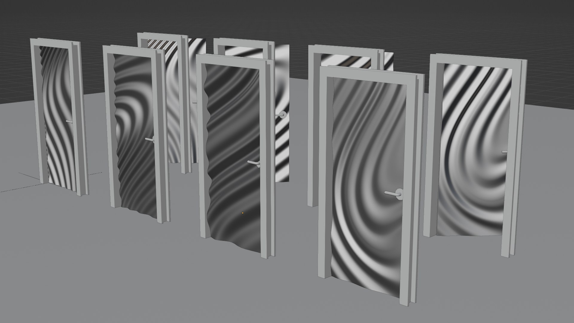 3D Parametric Wavy 4 Doors - TurboSquid 2074721