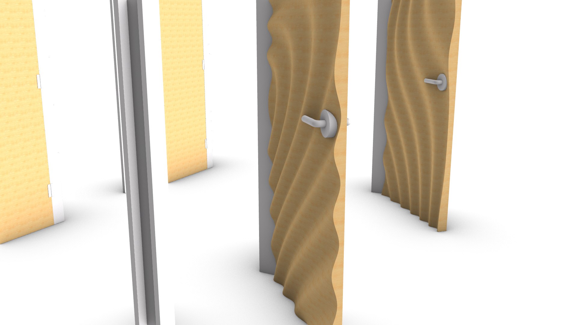 3D Parametric Wavy 4 Doors - TurboSquid 2074721