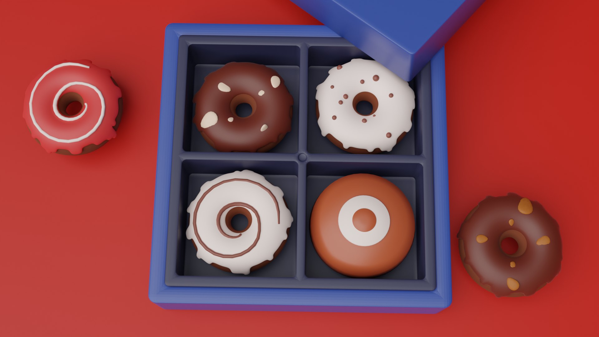 Donut Box 3D - TurboSquid 2103743