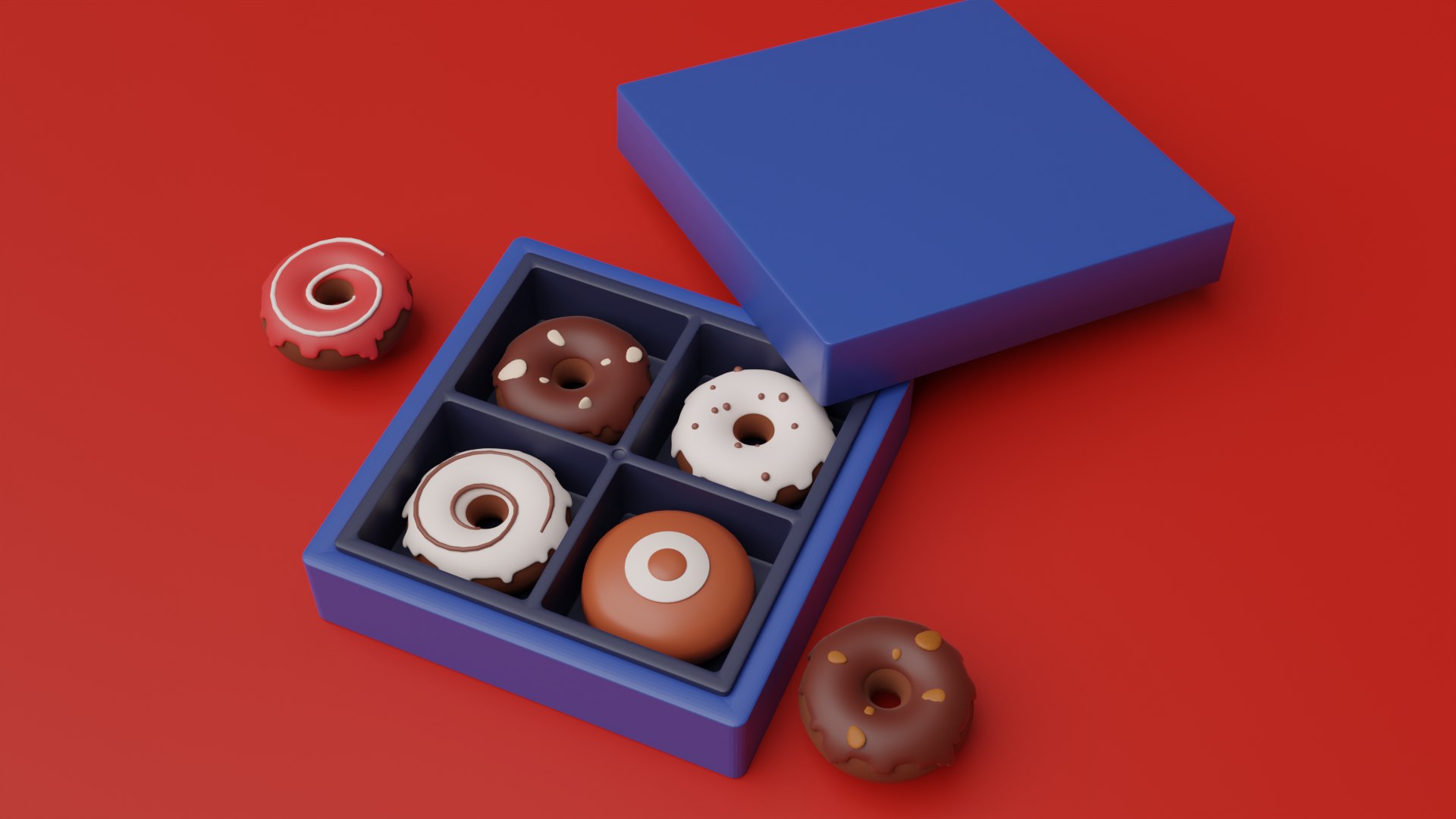 Donut Box 3D - TurboSquid 2103743