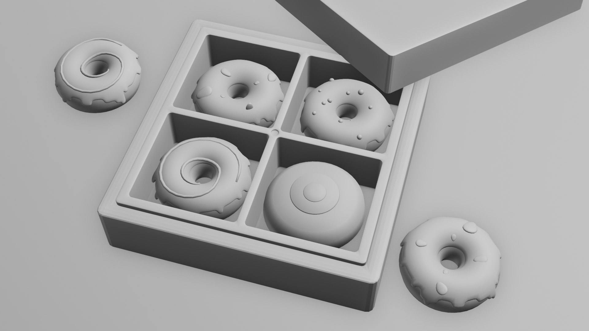 Donut Box 3D - TurboSquid 2103743