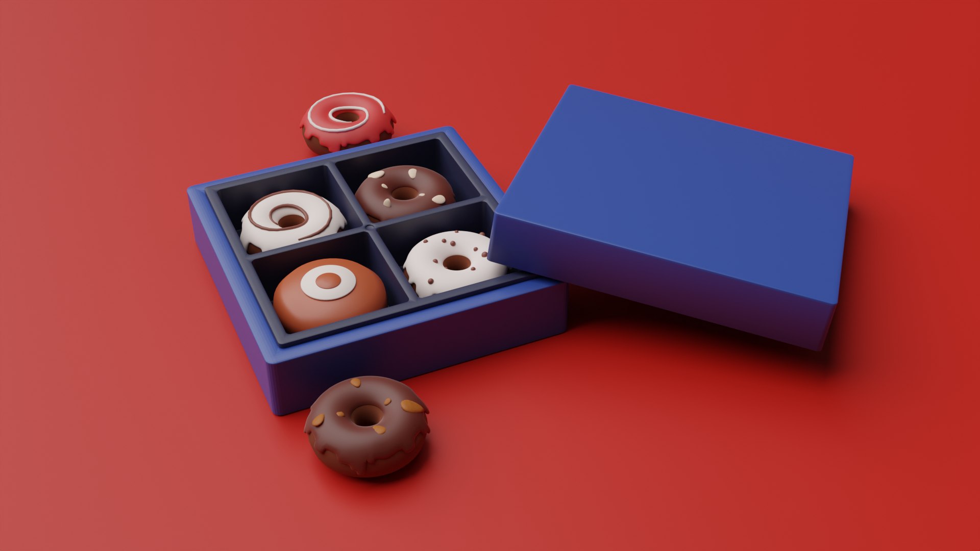 Donut Box 3D - TurboSquid 2103743