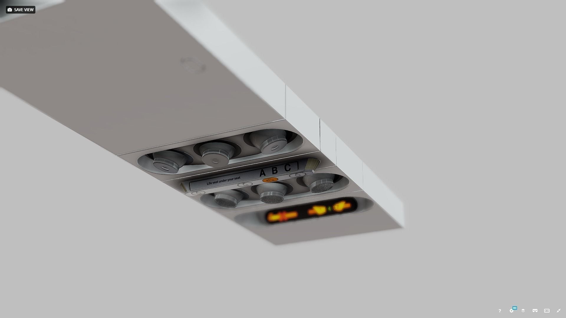 3D Airbus Cabin Overhead Panel Model - TurboSquid 1571009