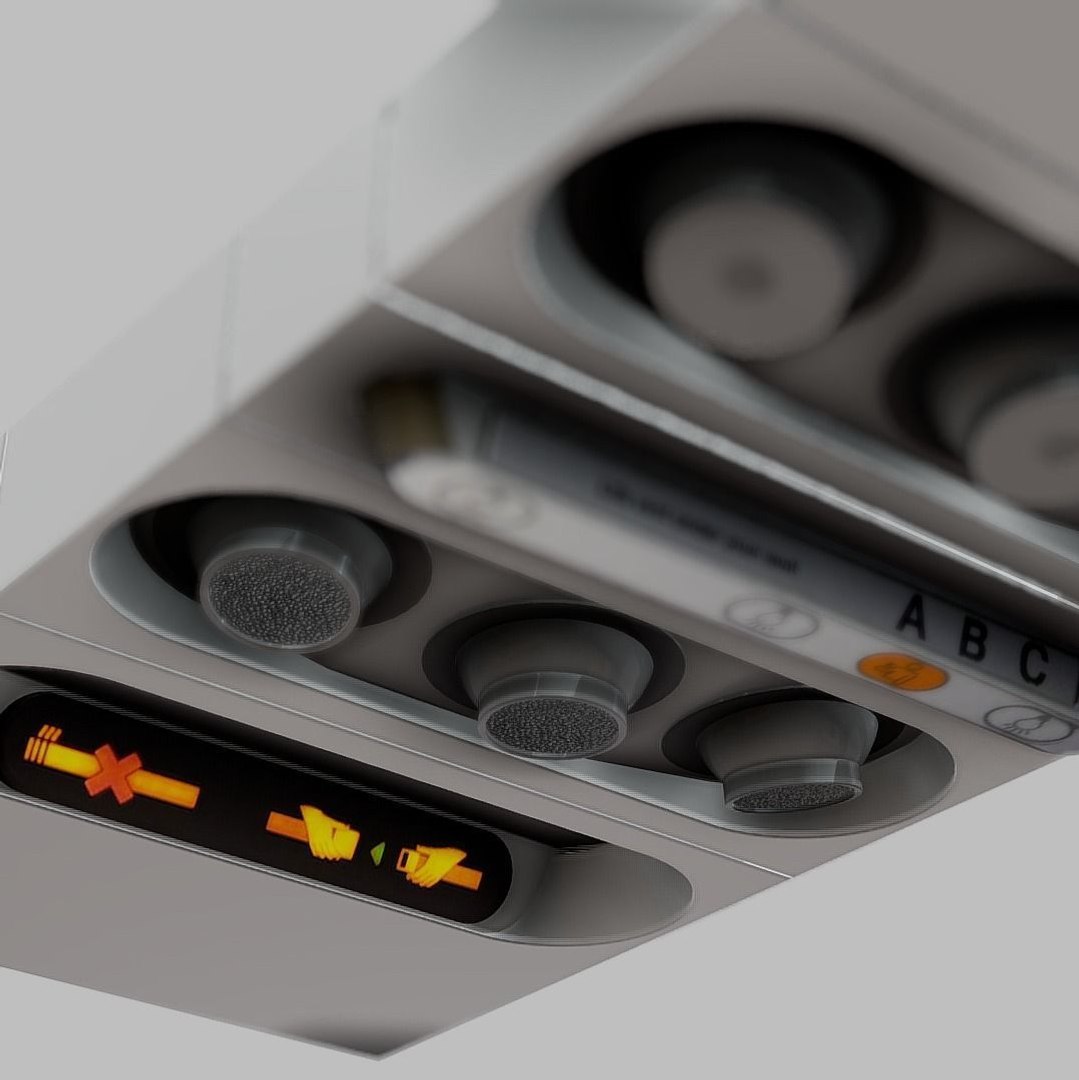 3D Airbus Cabin Overhead Panel Model - TurboSquid 1571009