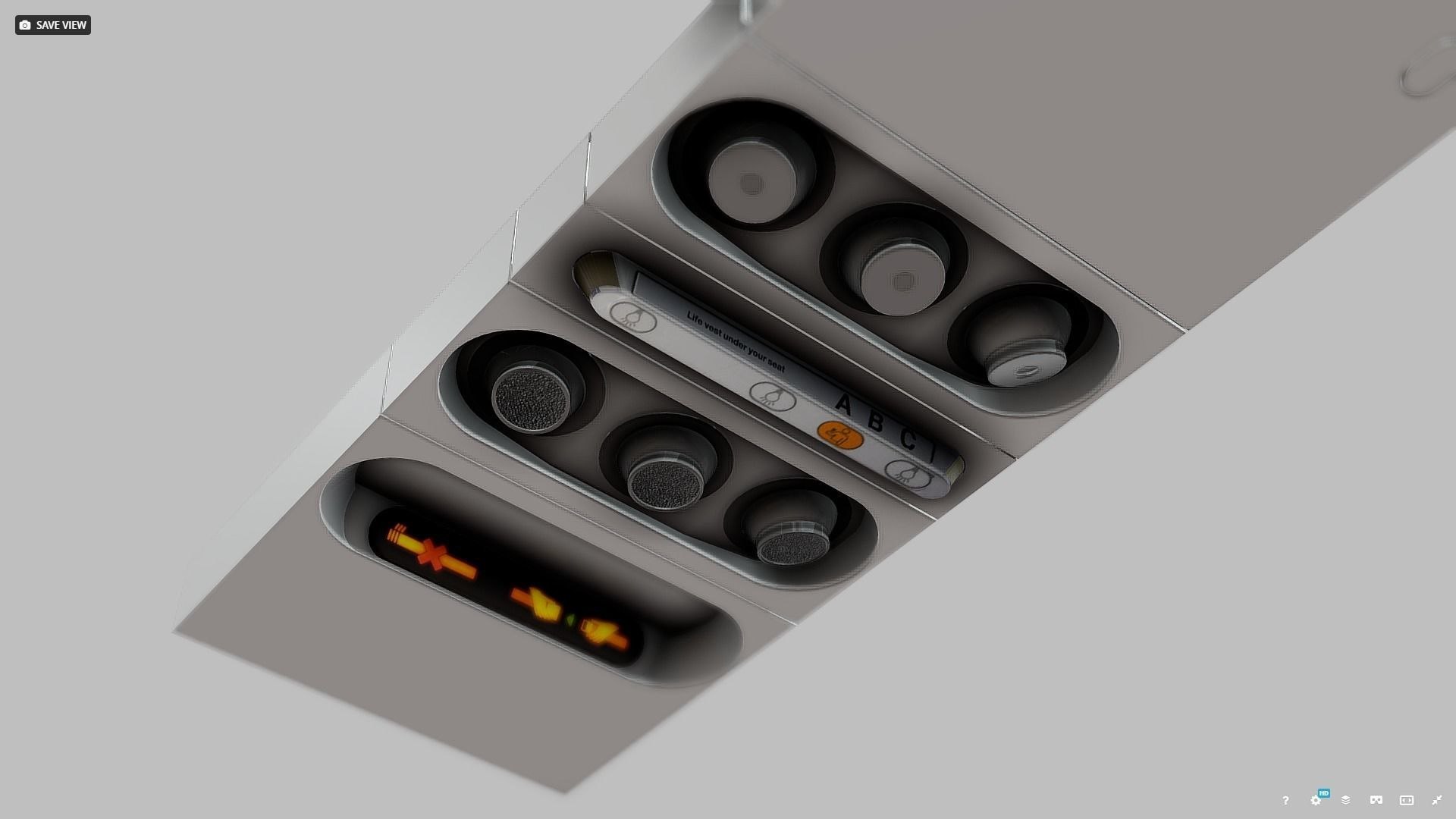 3D Airbus Cabin Overhead Panel Model - TurboSquid 1571009