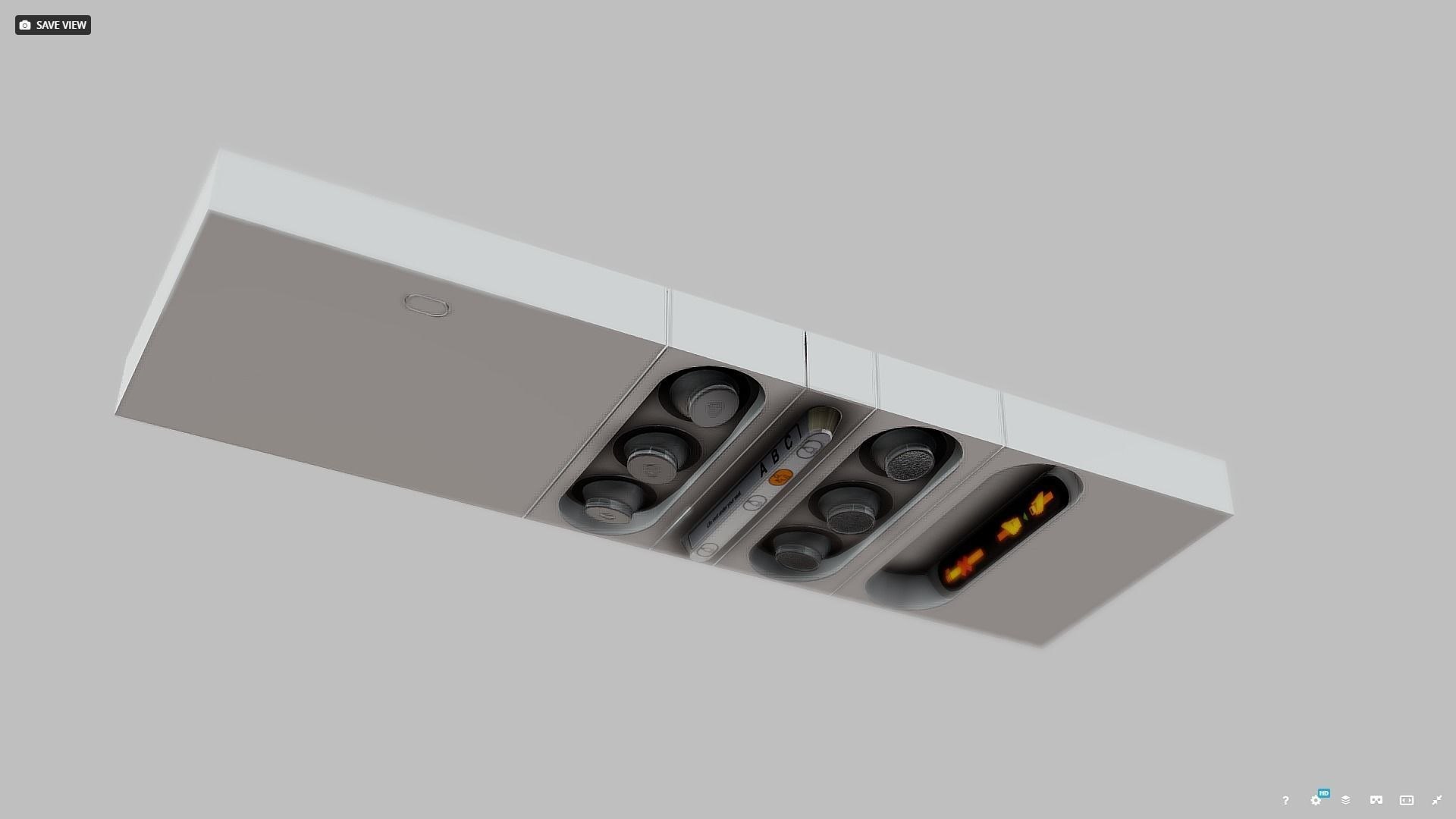 3D Airbus Cabin Overhead Panel Model - TurboSquid 1571009