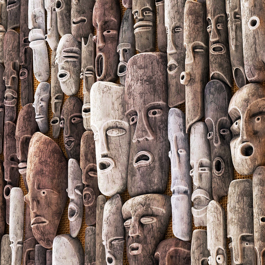 Wood Faces Panel Decor N1 3D Model - TurboSquid 2239026