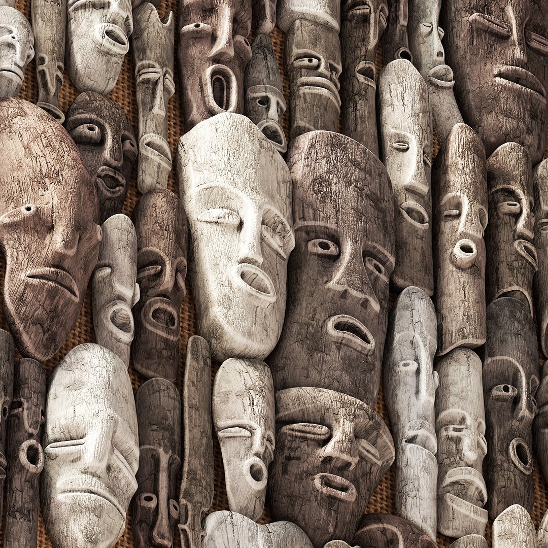 Wood Faces Panel Decor N1 3D Model - TurboSquid 2239026