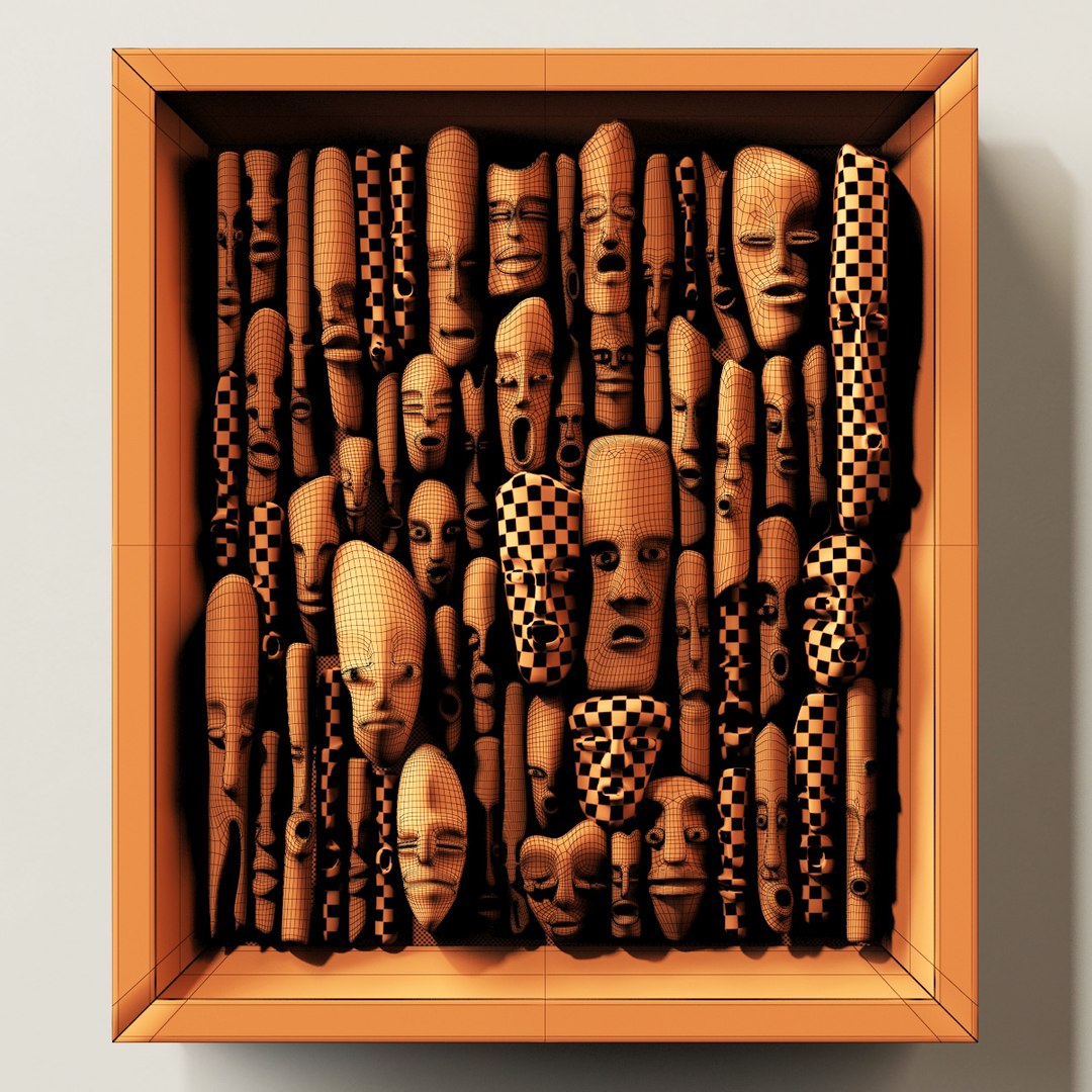 Wood Faces Panel Decor N1 3D Model - TurboSquid 2239026