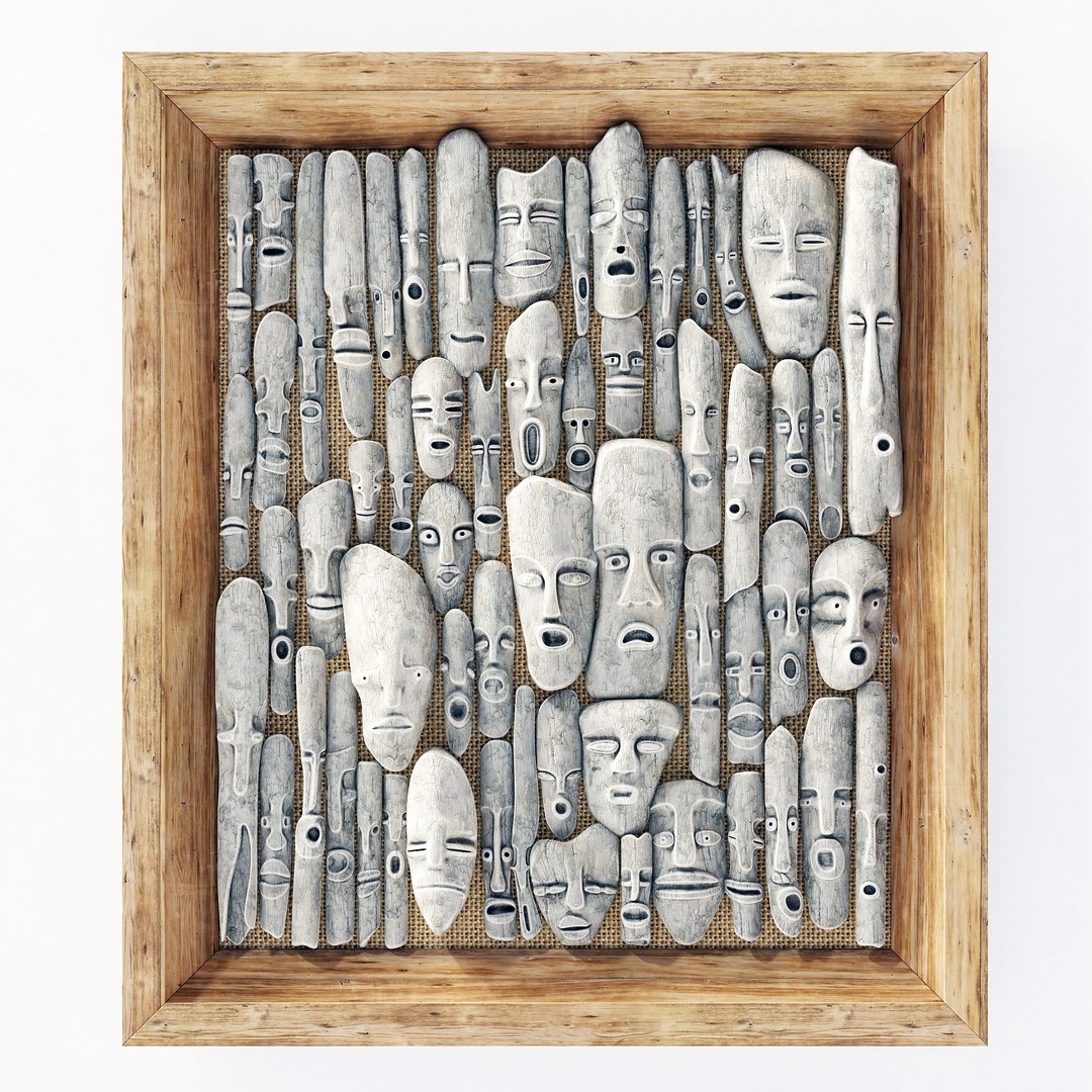Wood Faces Panel Decor N1 3D Model - TurboSquid 2239026