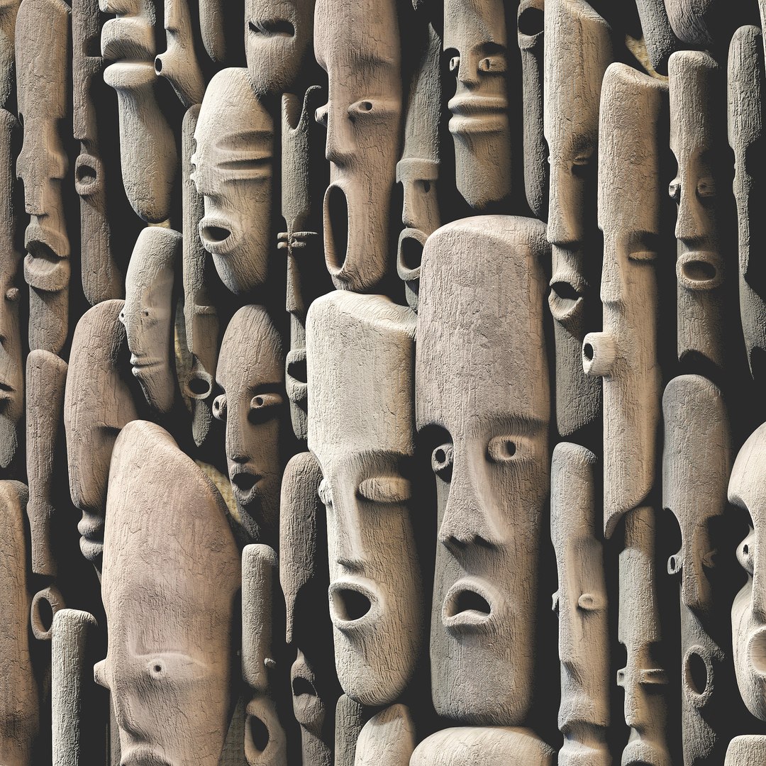 Wood Faces Panel Decor N1 3D Model - TurboSquid 2239026