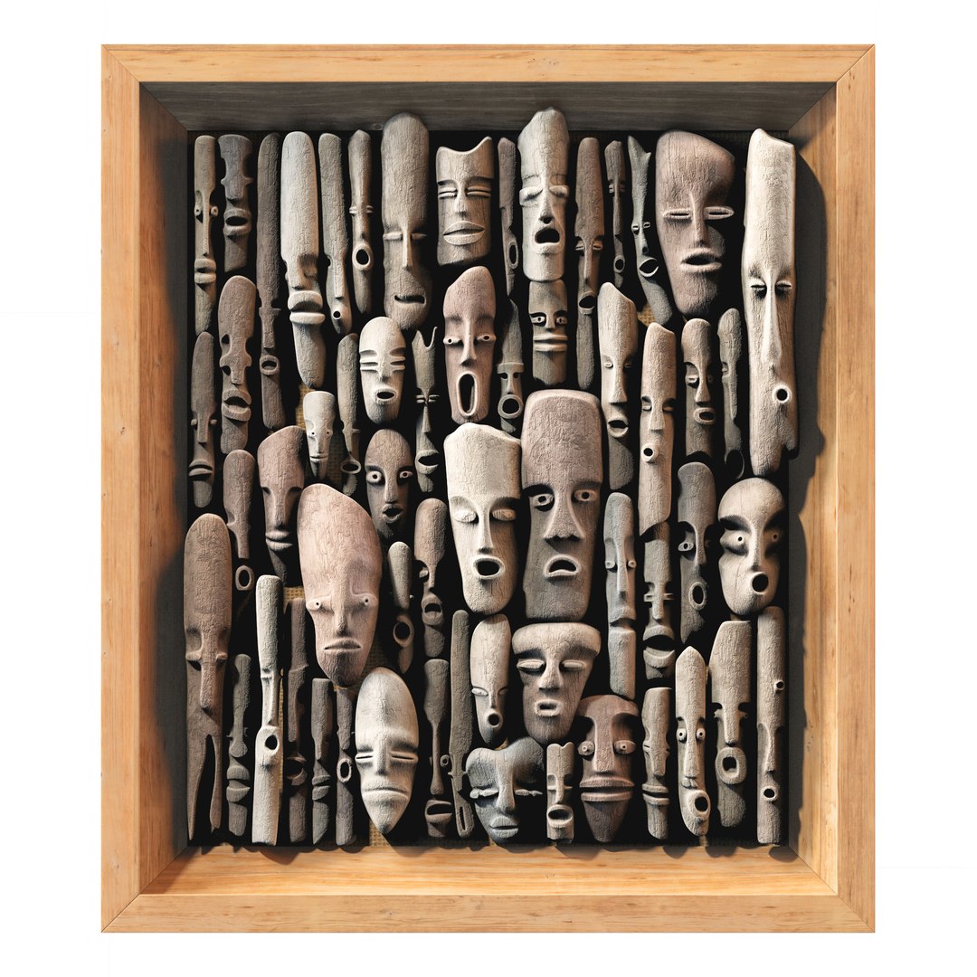Wood Faces Panel Decor N1 3D Model - TurboSquid 2239026