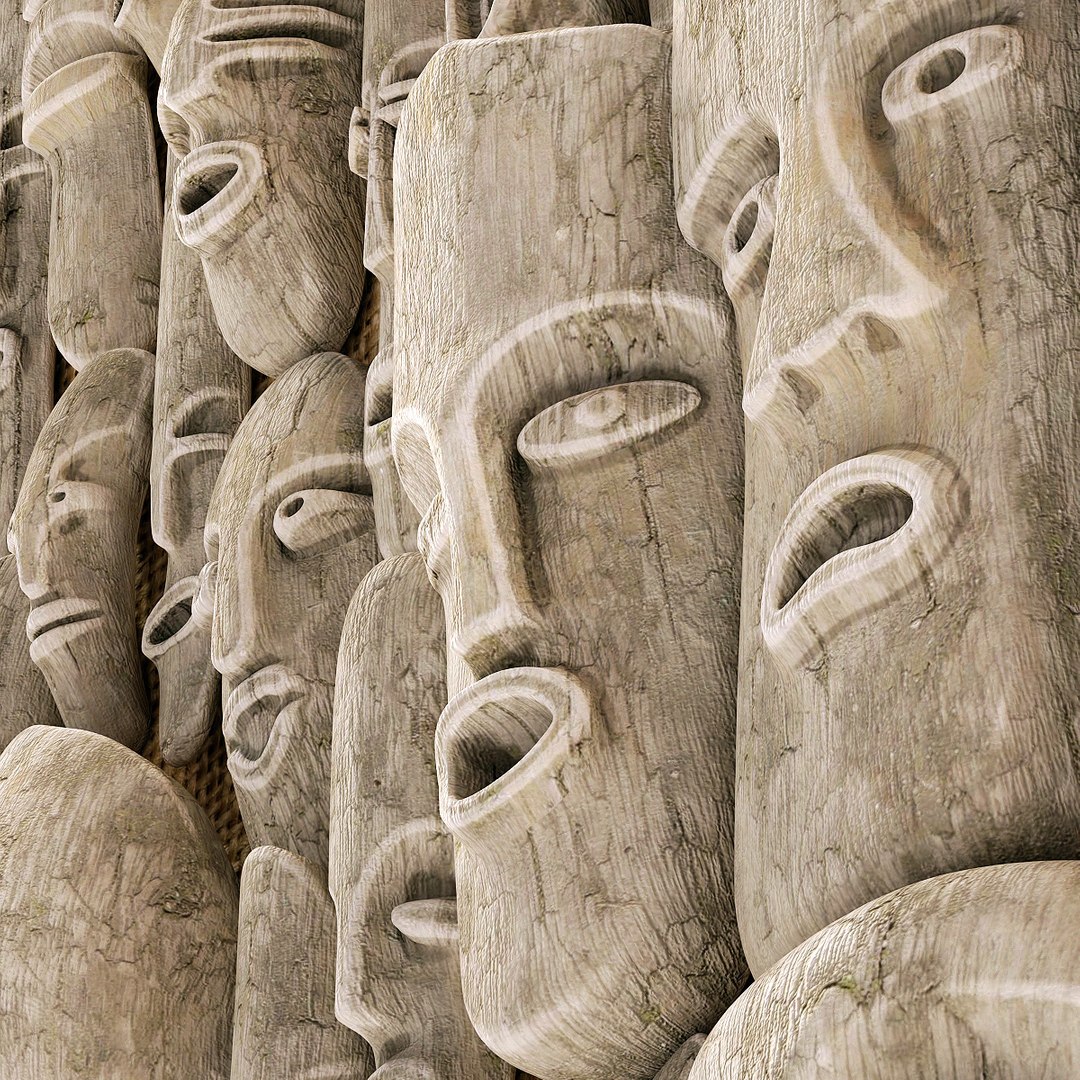 Wood Faces Panel Decor N1 3D Model - TurboSquid 2239026