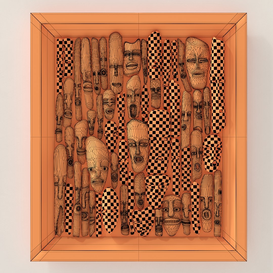 Wood Faces Panel Decor N1 3D Model - TurboSquid 2239026