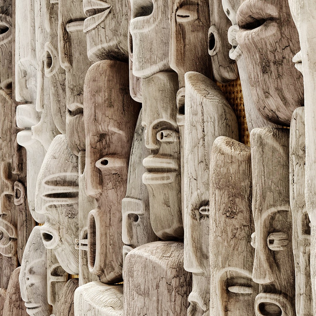 Wood Faces Panel Decor N1 3D Model - TurboSquid 2239026