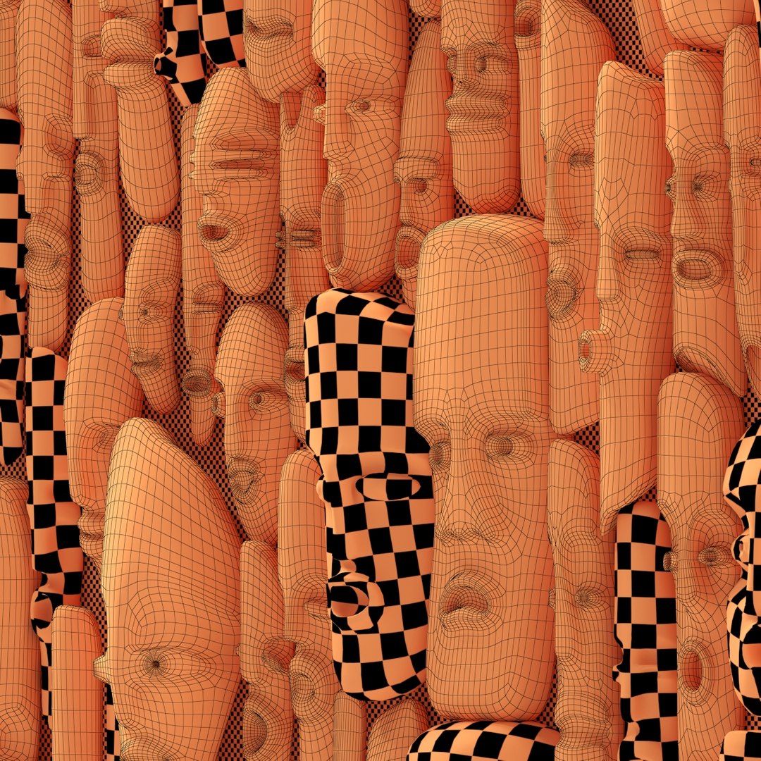 Wood Faces Panel Decor N1 3D Model - TurboSquid 2239026
