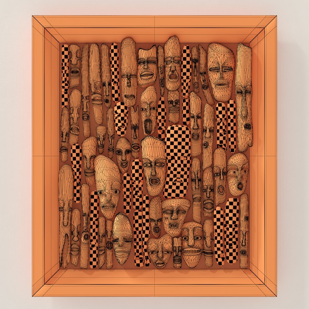 Wood Faces Panel Decor N1 3D Model - TurboSquid 2239026