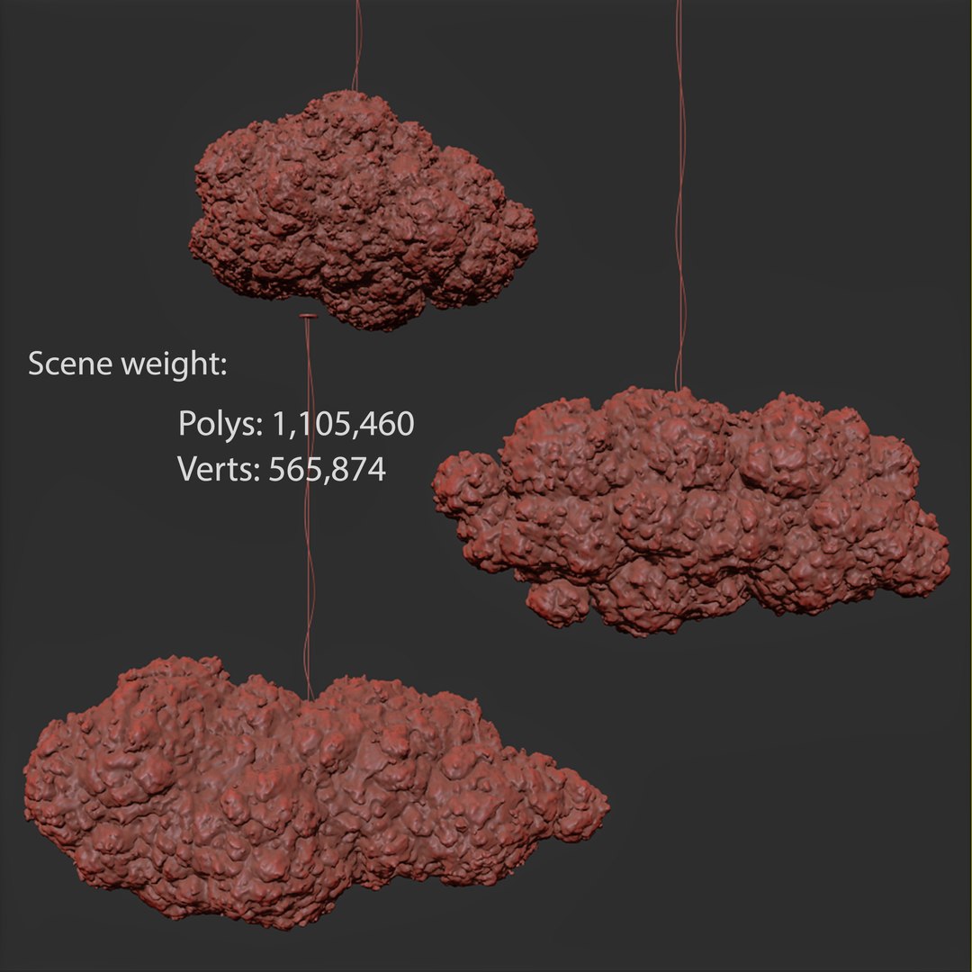 Cotton Clouds Light 3D Model - TurboSquid 1896512