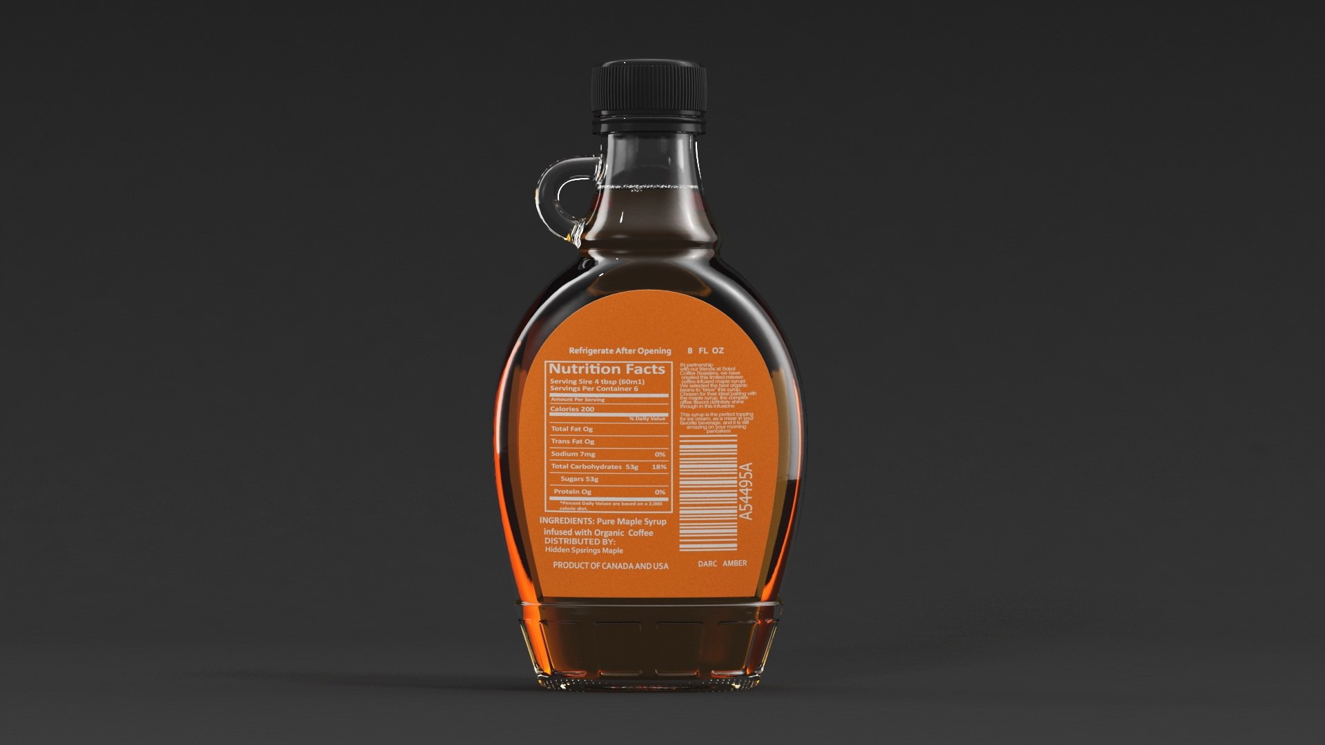 3D Glass Bottle with Maple Syrup model - TurboSquid 2015311