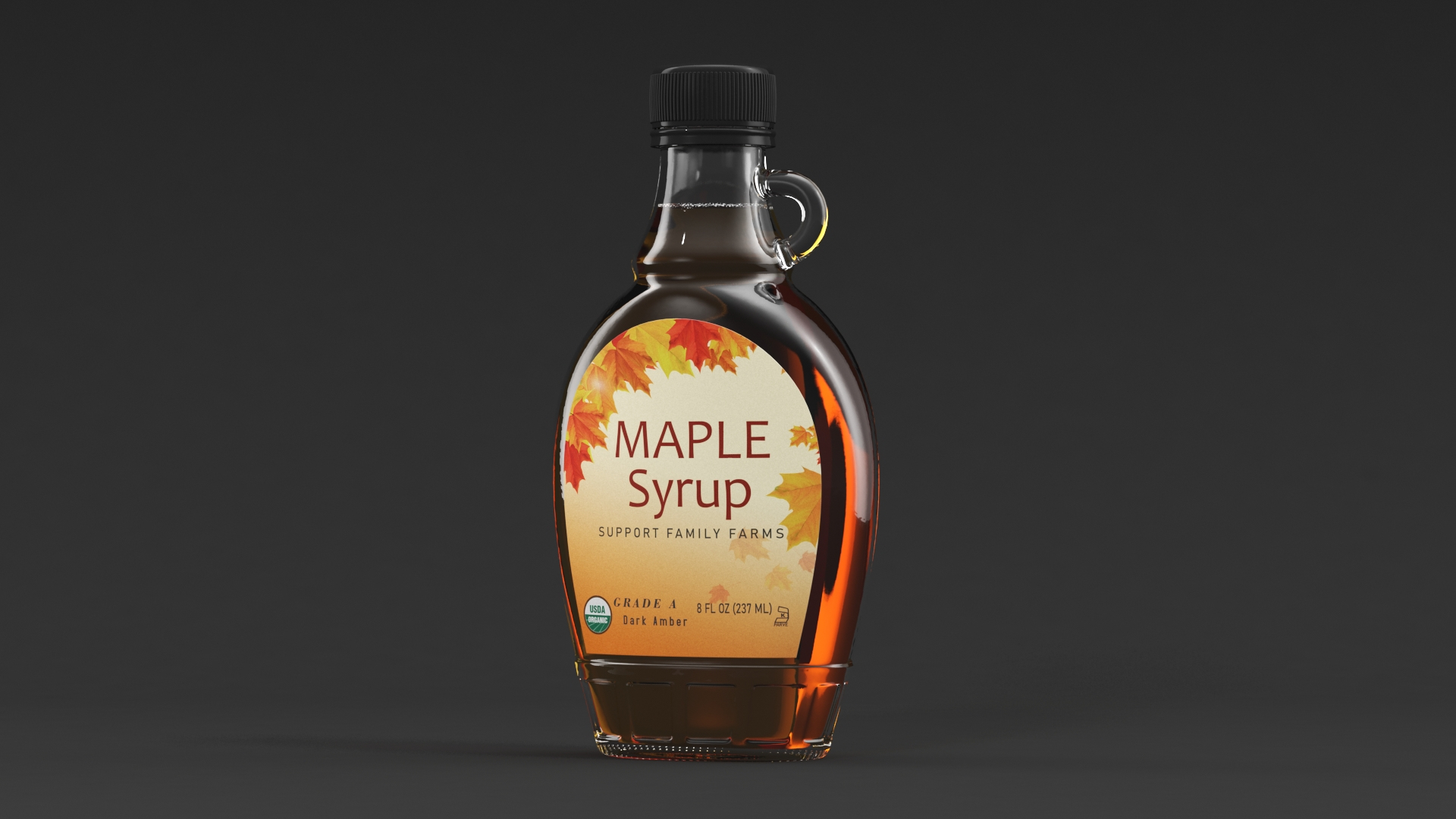 3D Glass Bottle With Maple Syrup Model - TurboSquid 2015311
