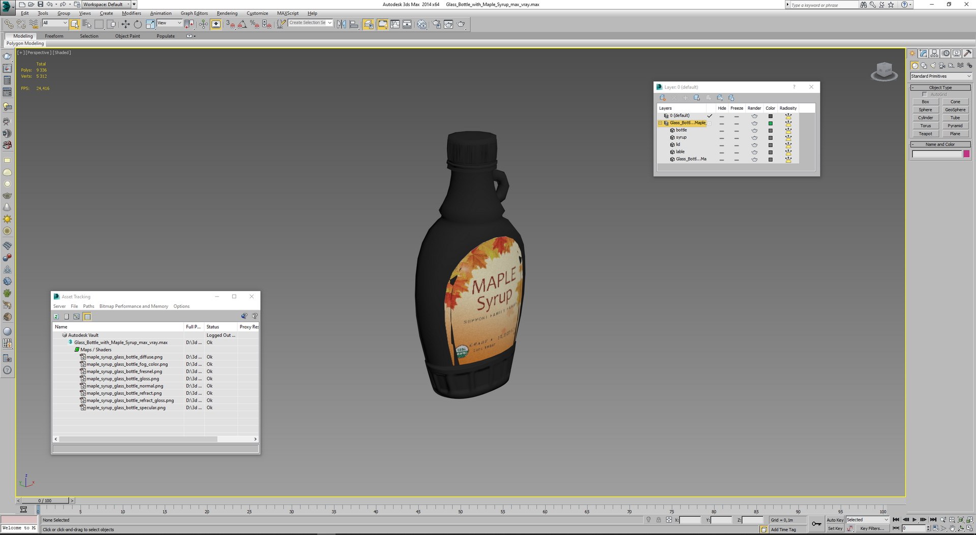 3D Glass Bottle with Maple Syrup model - TurboSquid 2015311