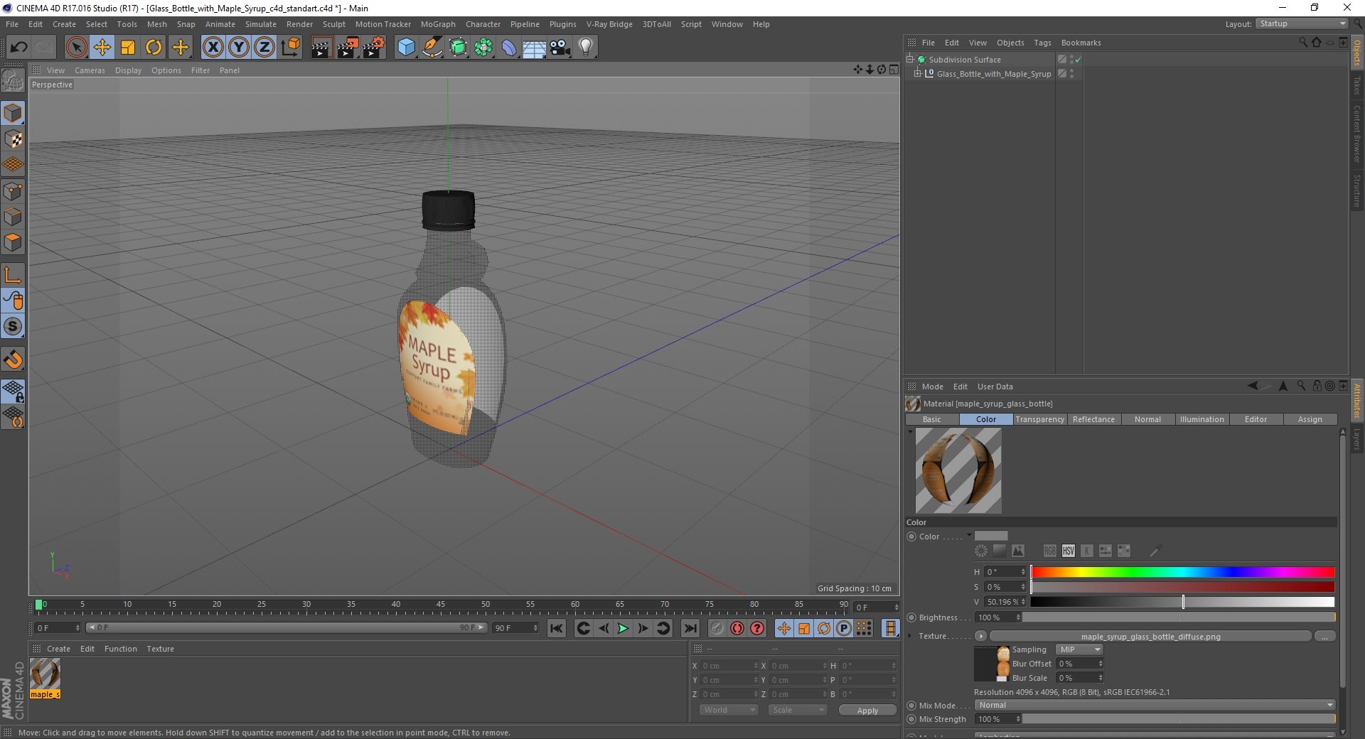3D Glass Bottle with Maple Syrup model - TurboSquid 2015311