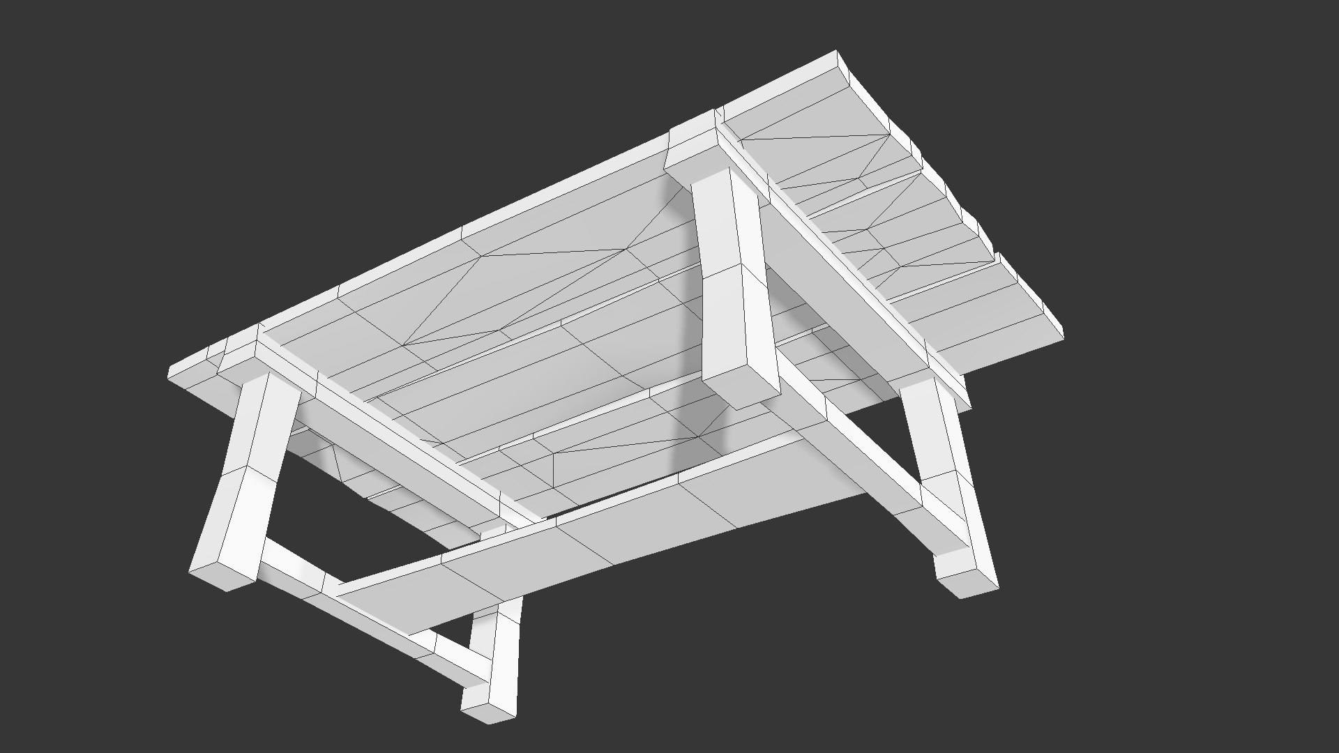 rustic wood table 01 3d model