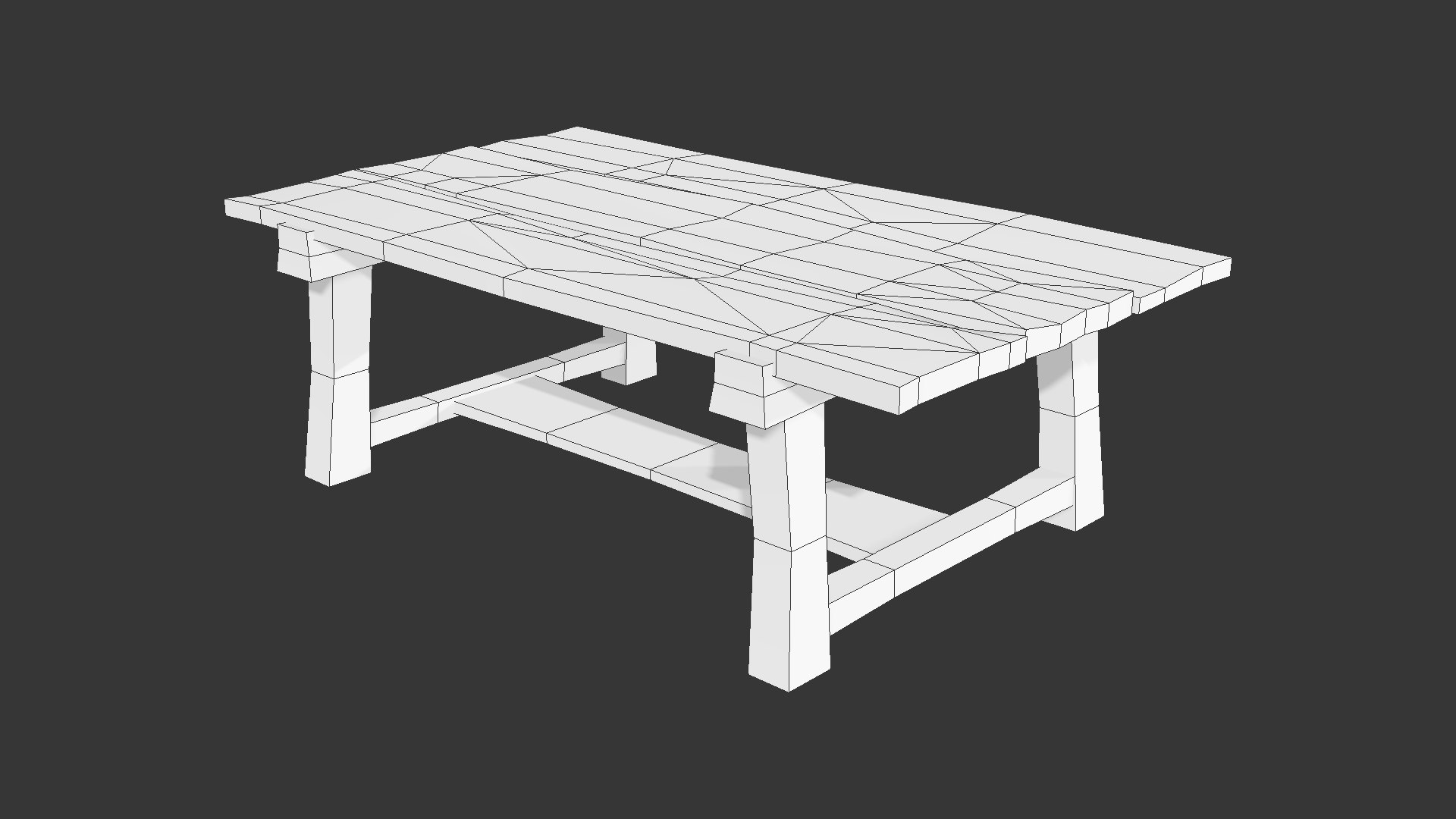rustic wood table 01 3d model