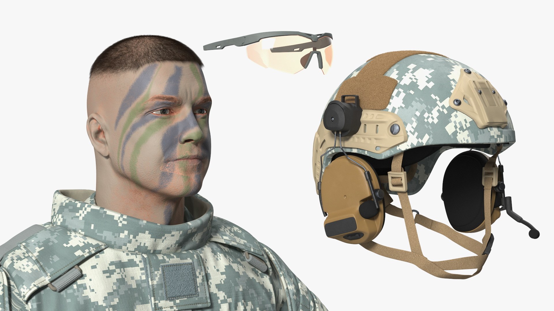 Soldier In Grey Tactical Gear Fur Rigged 3D - TurboSquid 2259420
