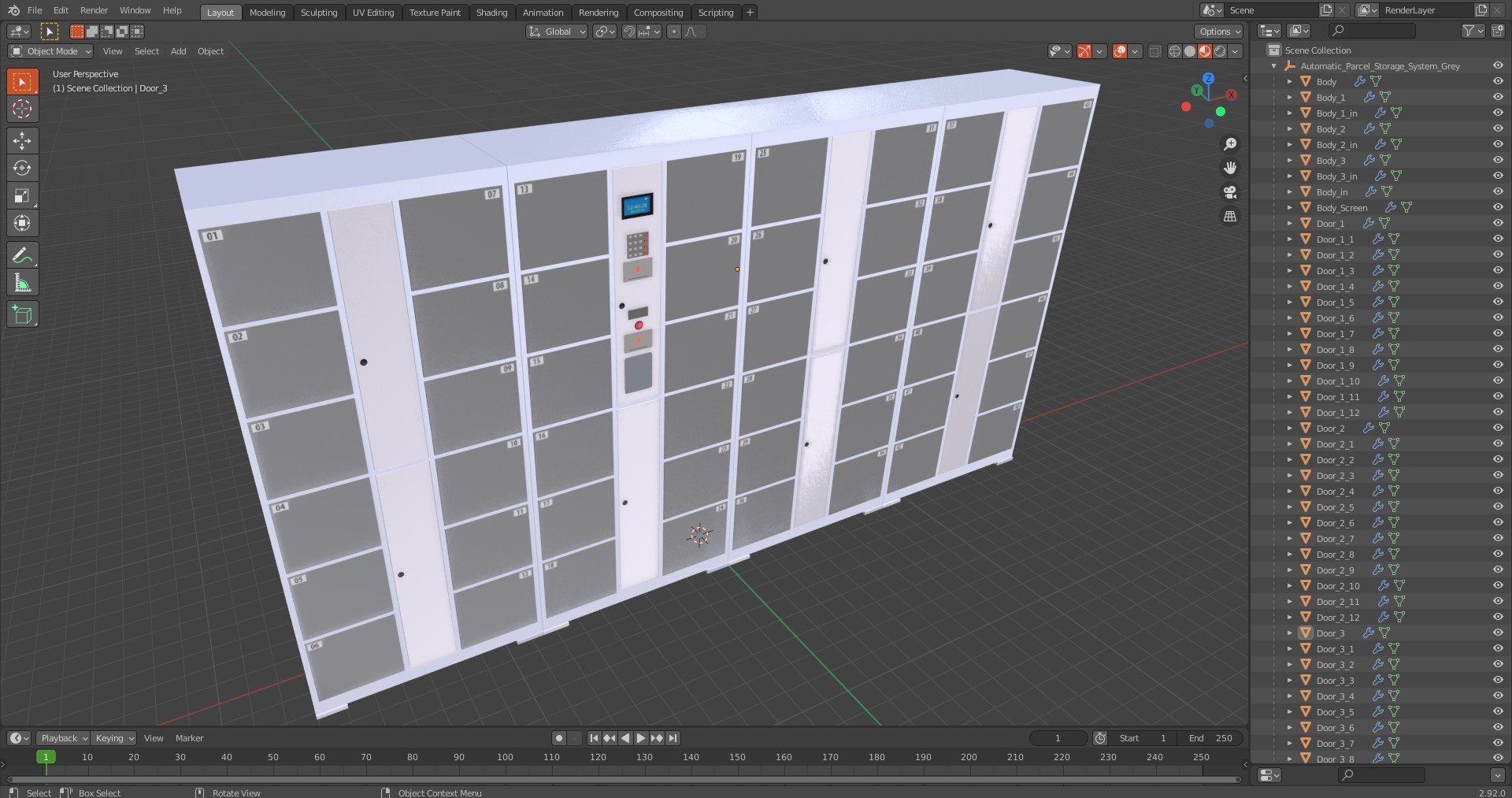 Automatic Parcel Storage System Grey 3D Model - TurboSquid 2139447