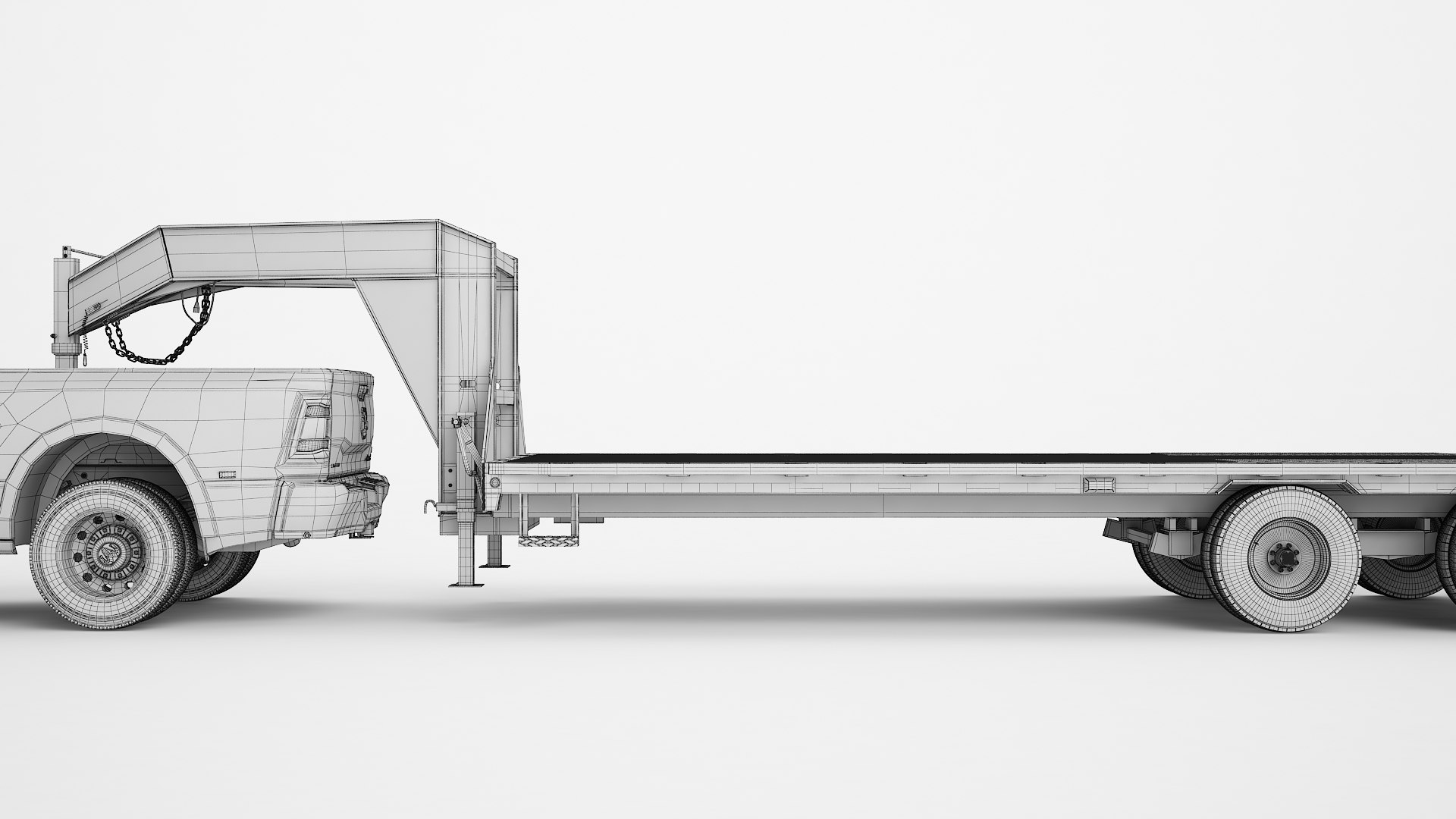 Dodge Ram 3500 HD 2021 Gooseneck Trailer 01 Model - TurboSquid 2102659
