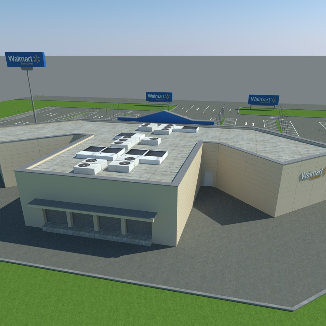 3d Walmart Parking Model
