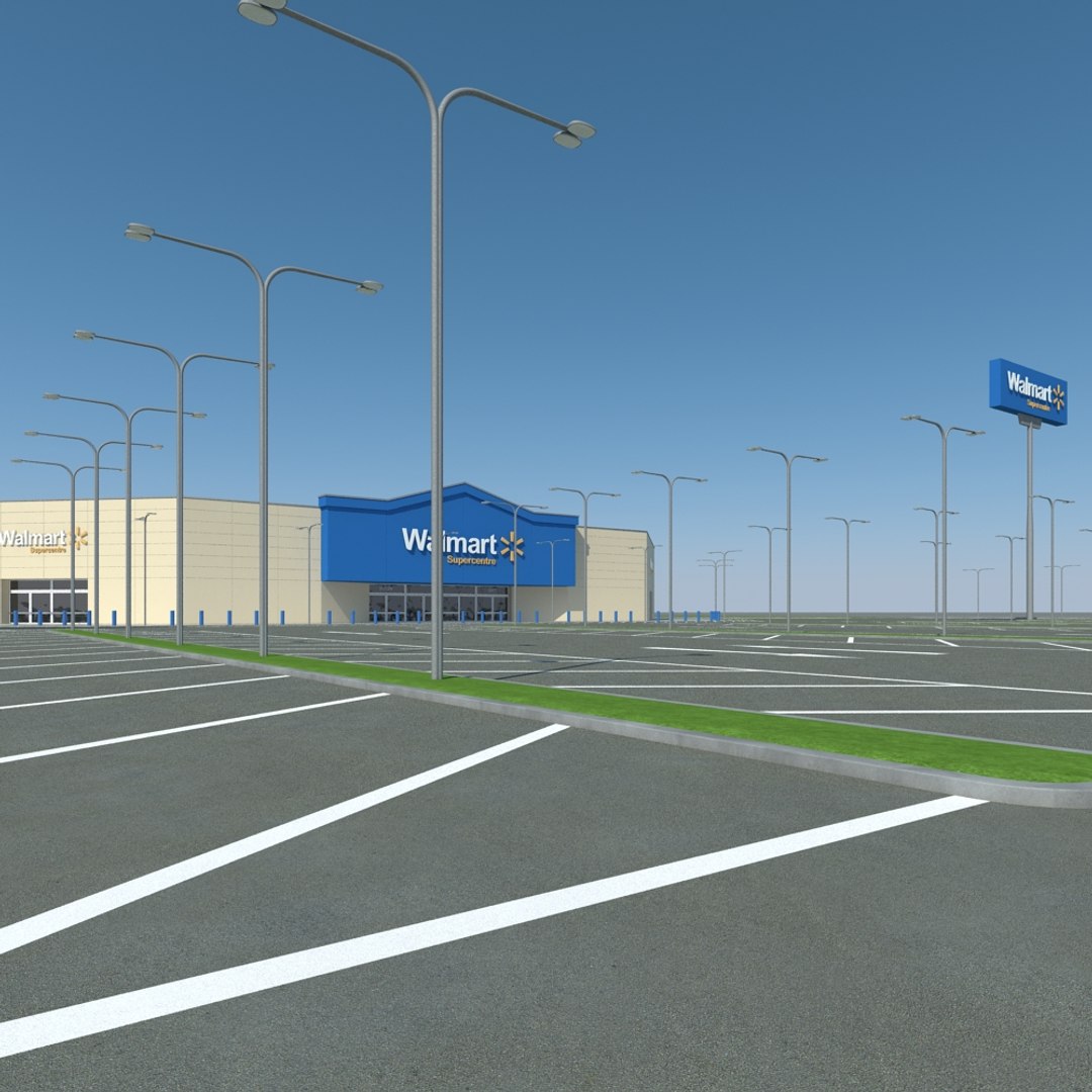 3d Walmart Parking Model