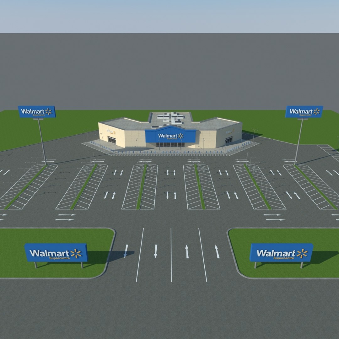 3d Walmart Parking Model