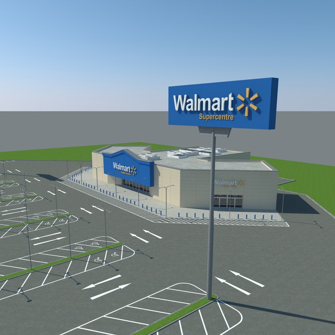 3d Walmart Parking Model