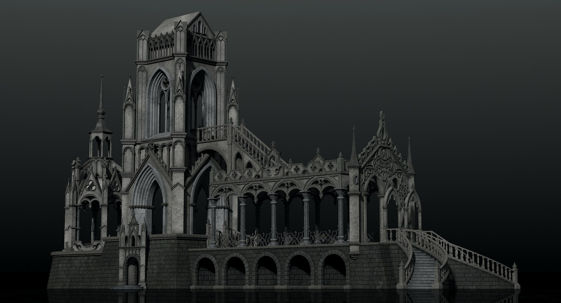 3D Gothic Pavilion 03 Build - TurboSquid 1424263