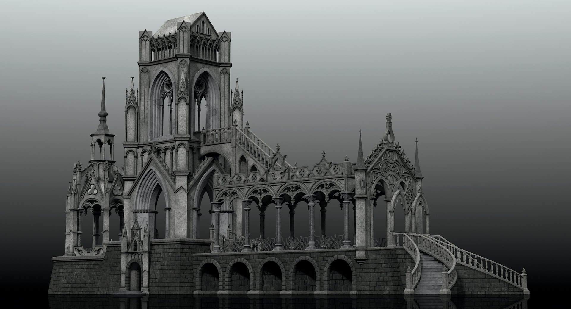 3D Gothic Pavilion 03 Build - TurboSquid 1424263