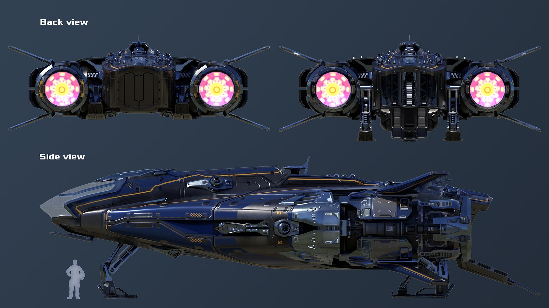 Stellar Phoenix Shuttle - Spaceship Low-poly 3D Model 3D Model ...