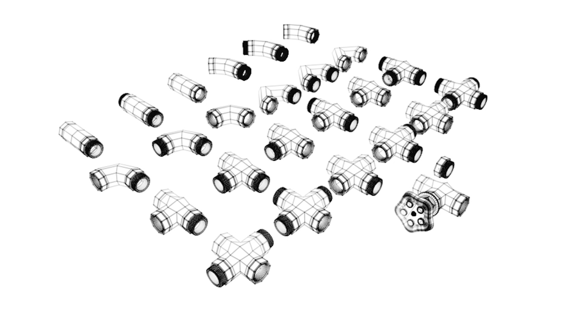 3D Water Pipe Fittings - TurboSquid 1222296