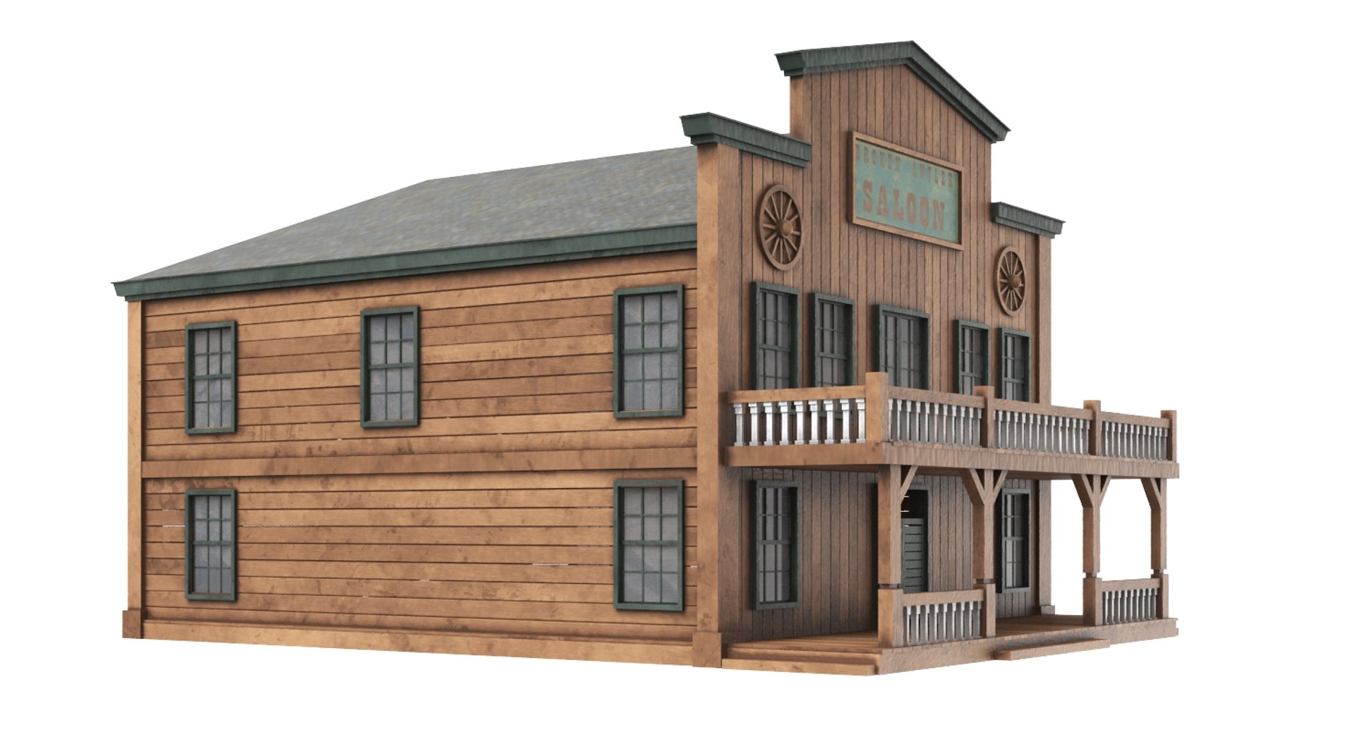 Western House Saloon Model - TurboSquid 1382480