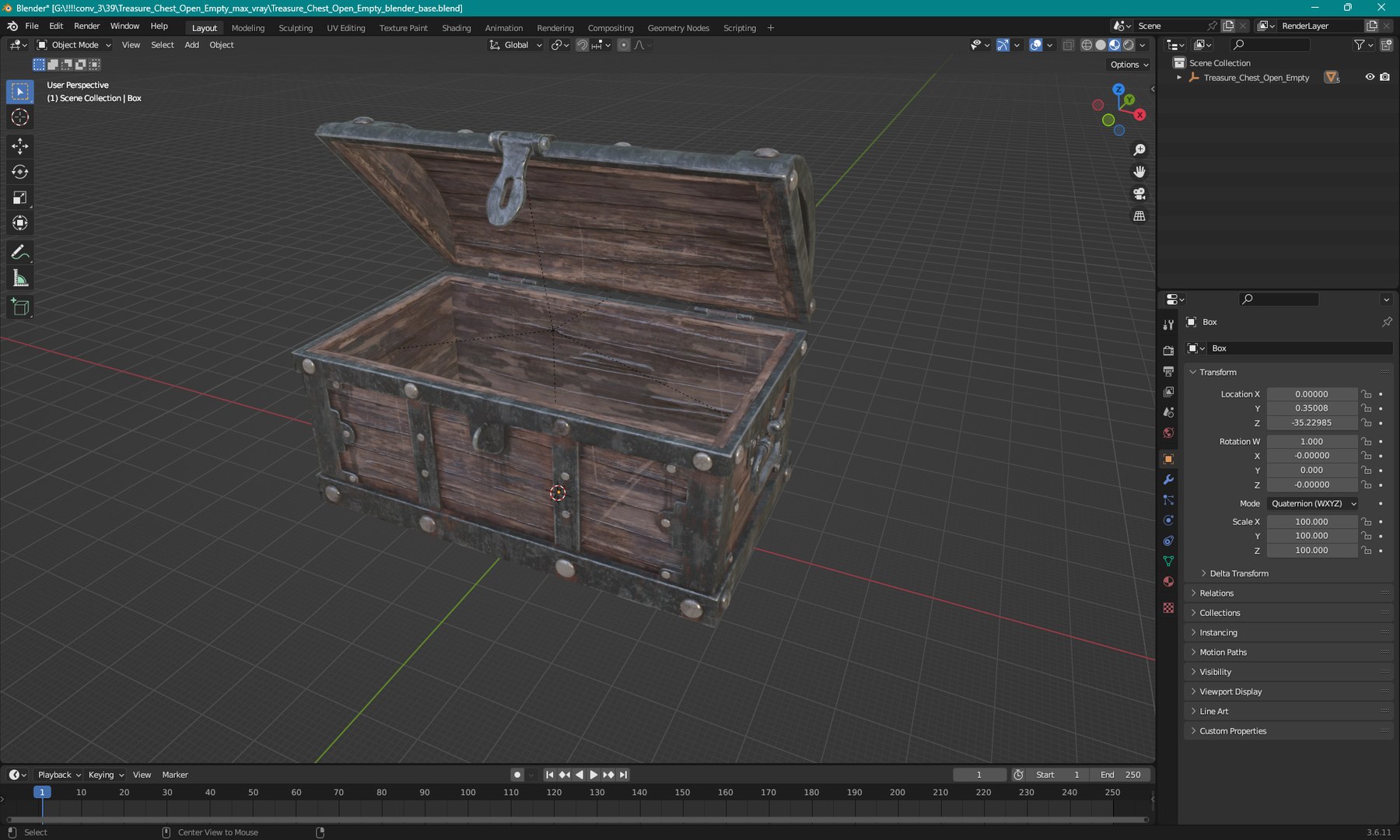 3D Treasure Chest Open Empty Model - TurboSquid 2302399