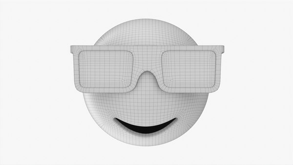 3D Emoji 076 Smiling with glasses model - TurboSquid 1818116