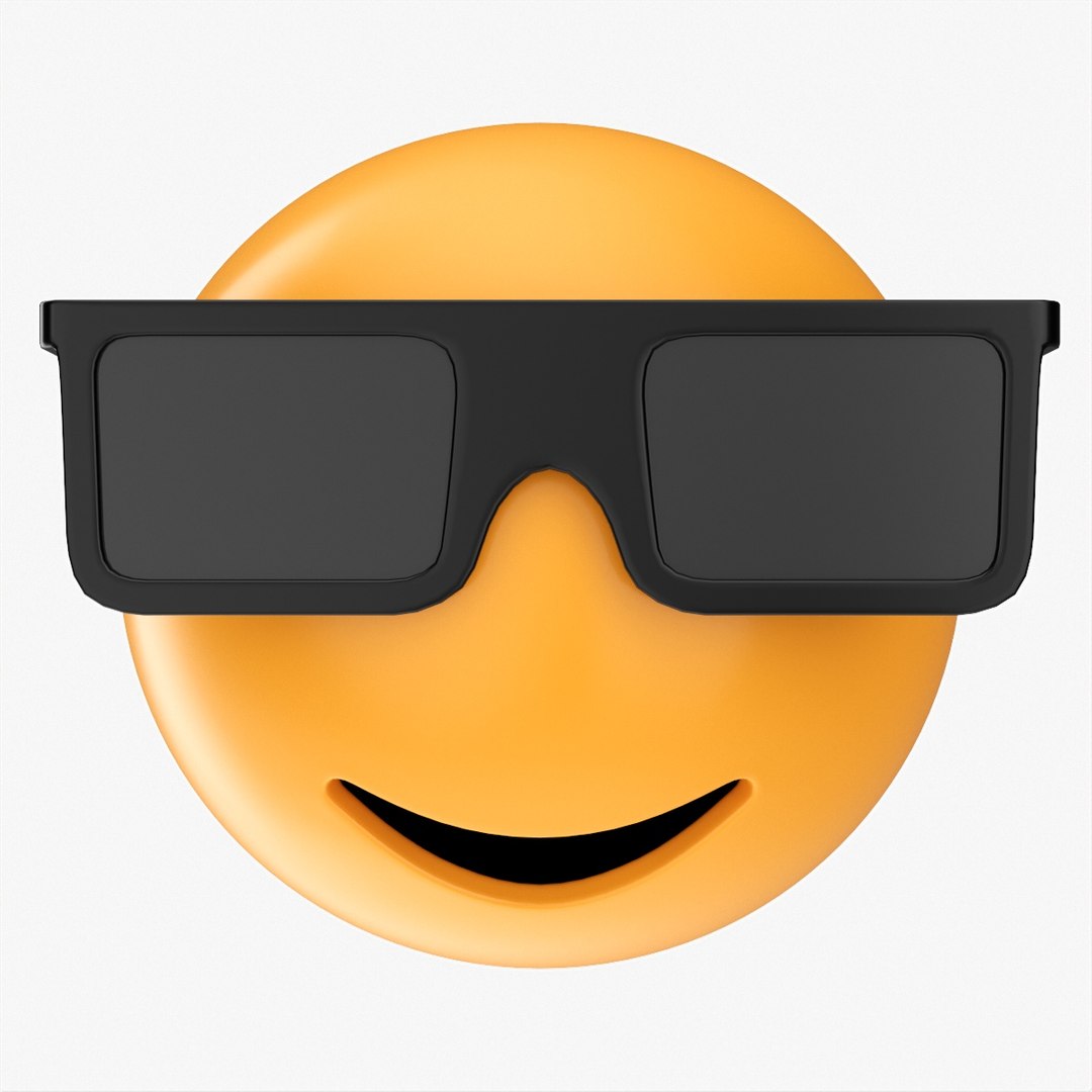 3D Emoji 076 Smiling with glasses model - TurboSquid 1818116