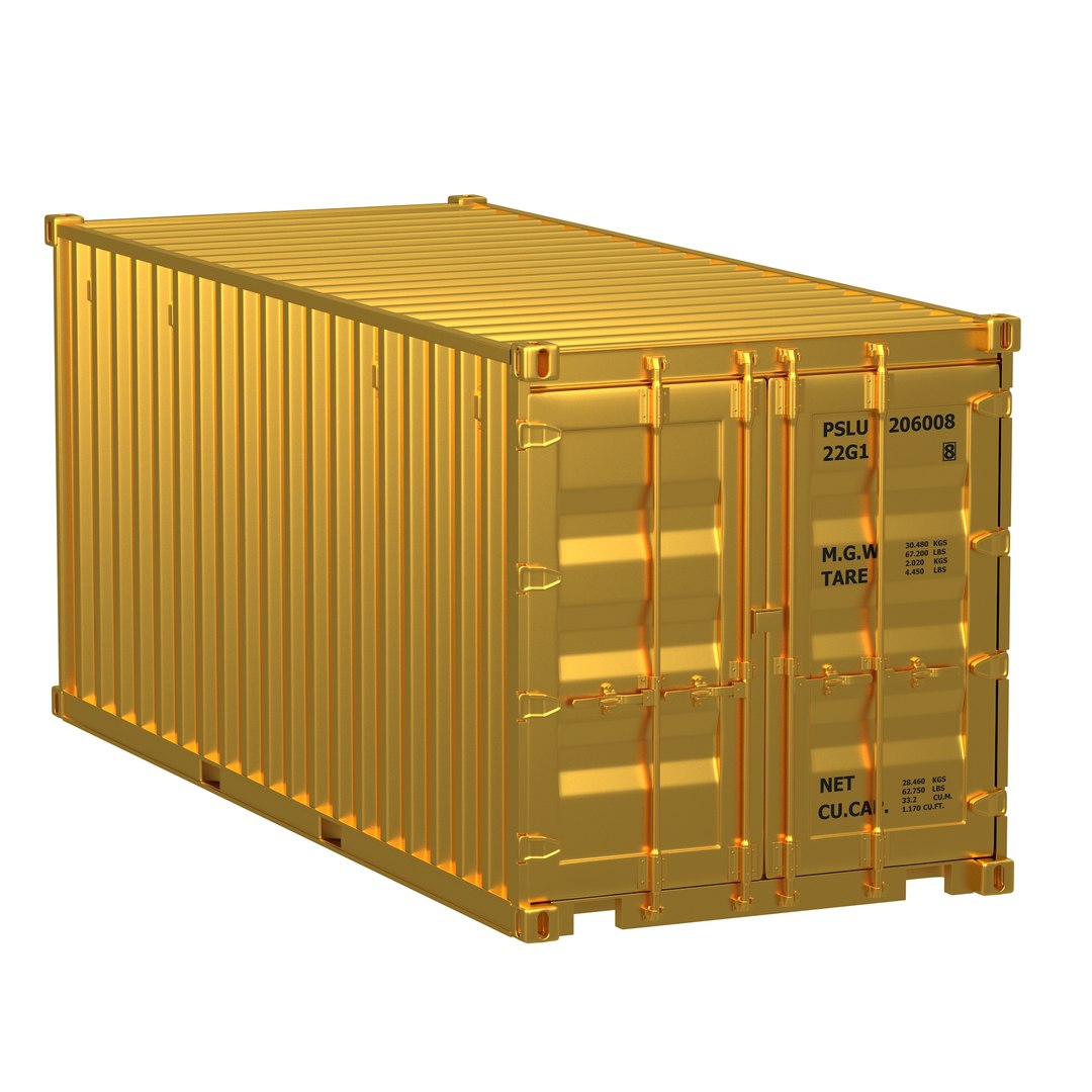 20 Ft Container Gold 3D Model - TurboSquid 2327102