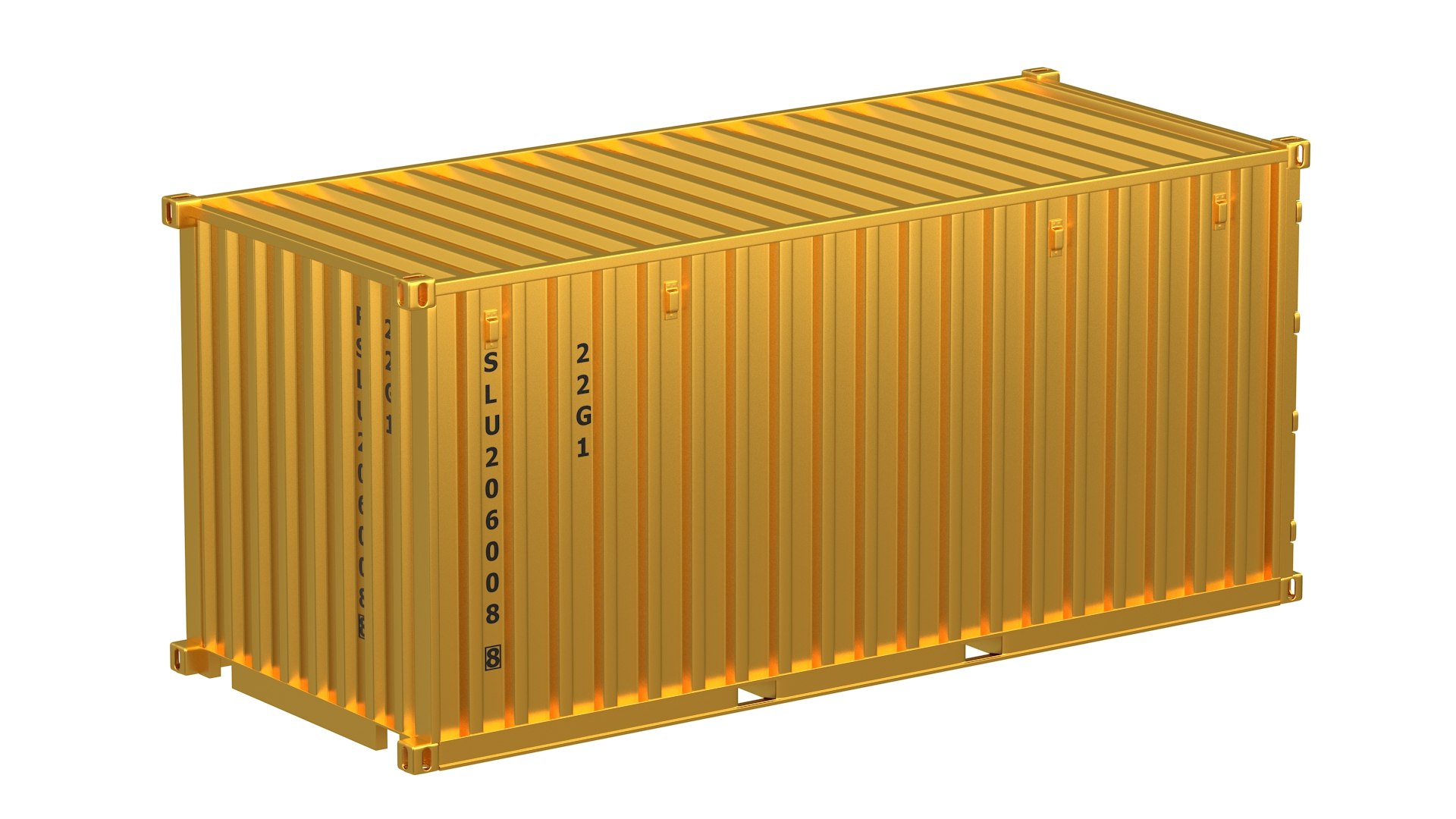 20 Ft Container Gold 3D Model - TurboSquid 2327102