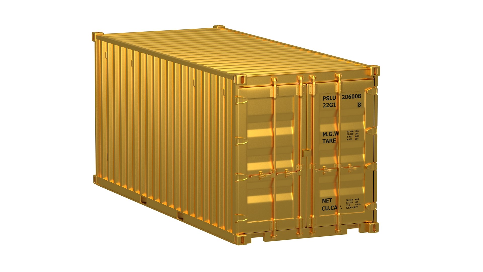 20 Ft Container Gold 3D Model - TurboSquid 2327102