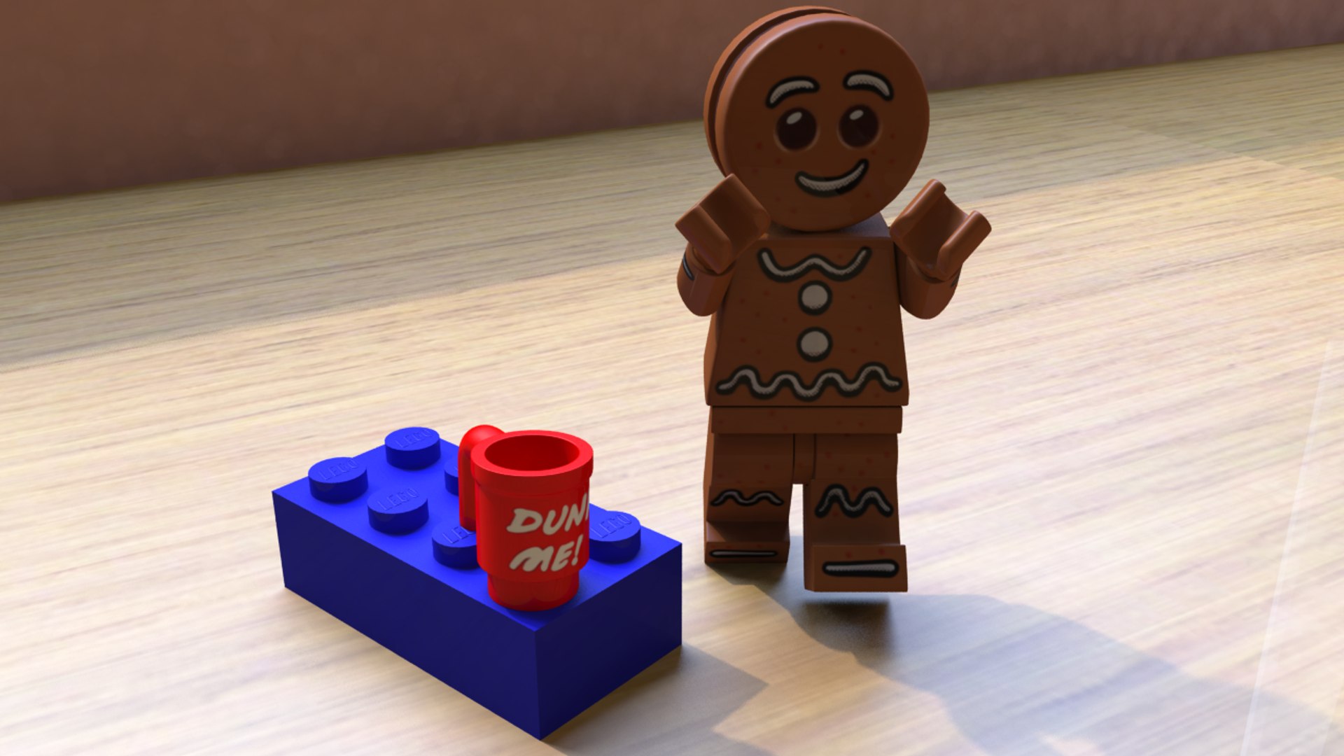 Gingerbreadman Lego Minifig 3d Model