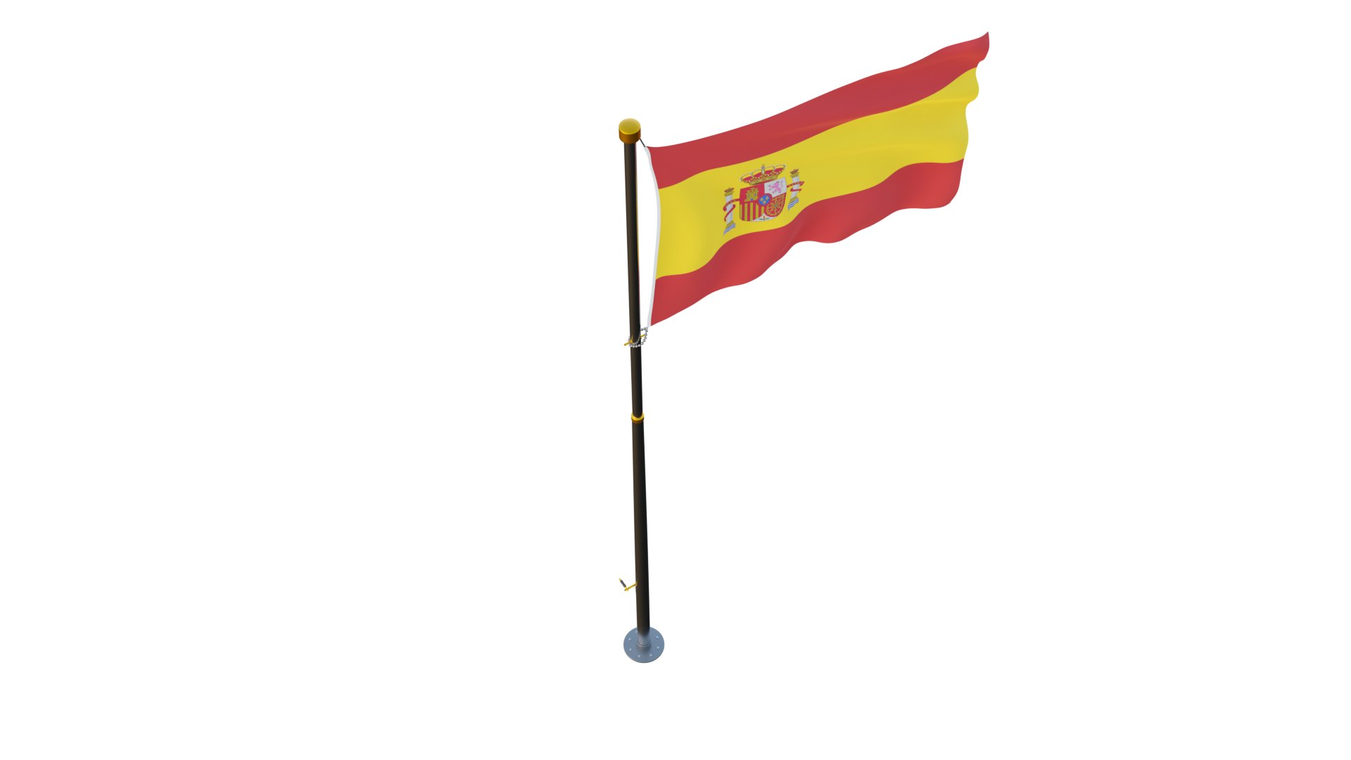 Pole Flag Spain Model - TurboSquid 2204476