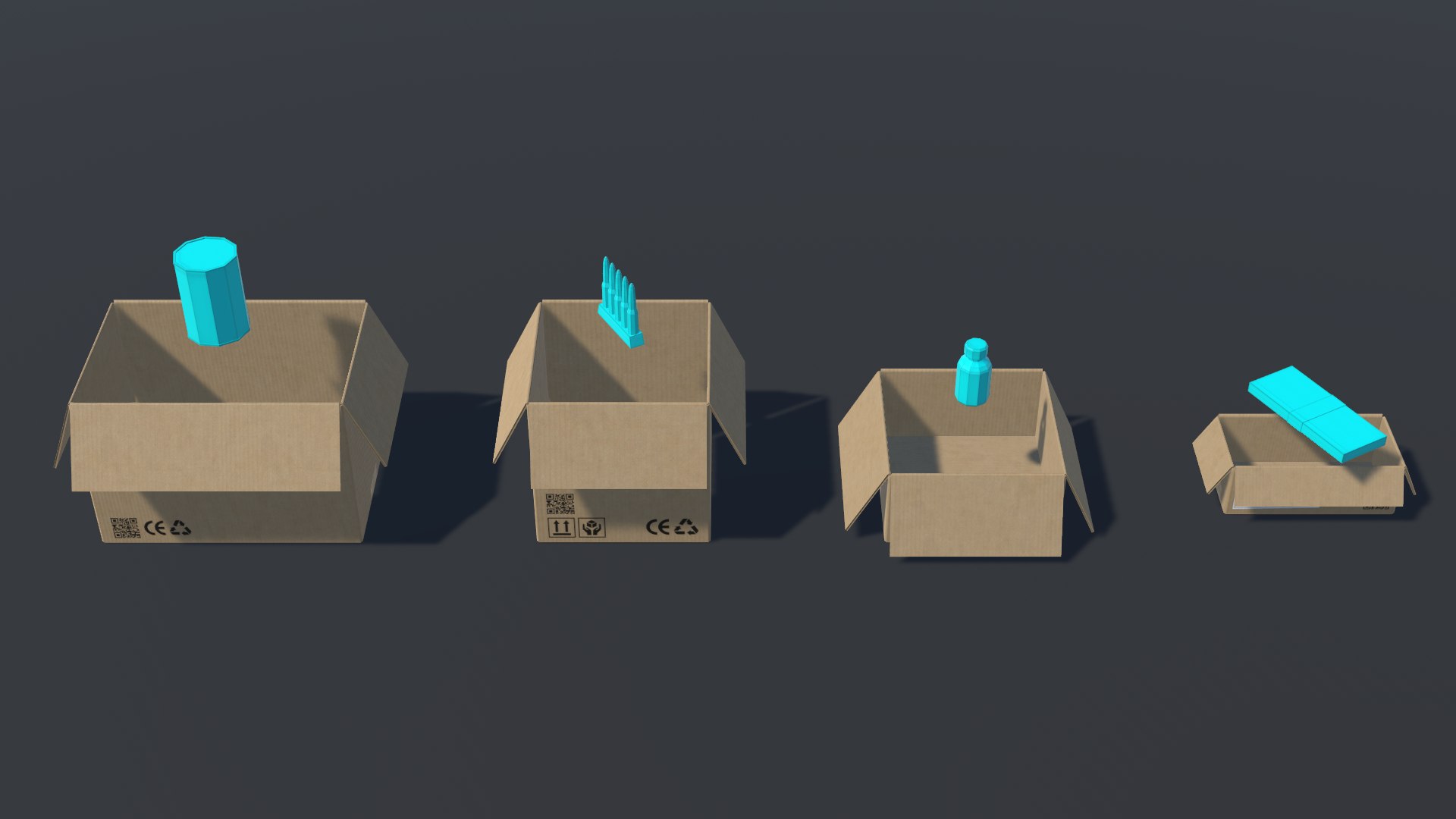 Realistic Cardboard Boxes Animation Model - TurboSquid 1343930