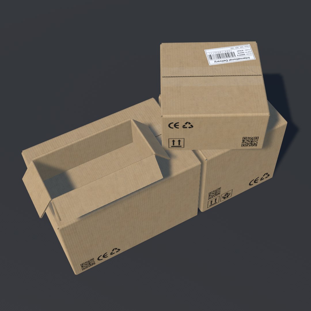 Realistic Cardboard Boxes Animation Model - TurboSquid 1343930